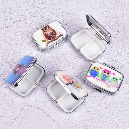 Square Metal Folding pill case Medicine Storage Organizers Pills Box ...