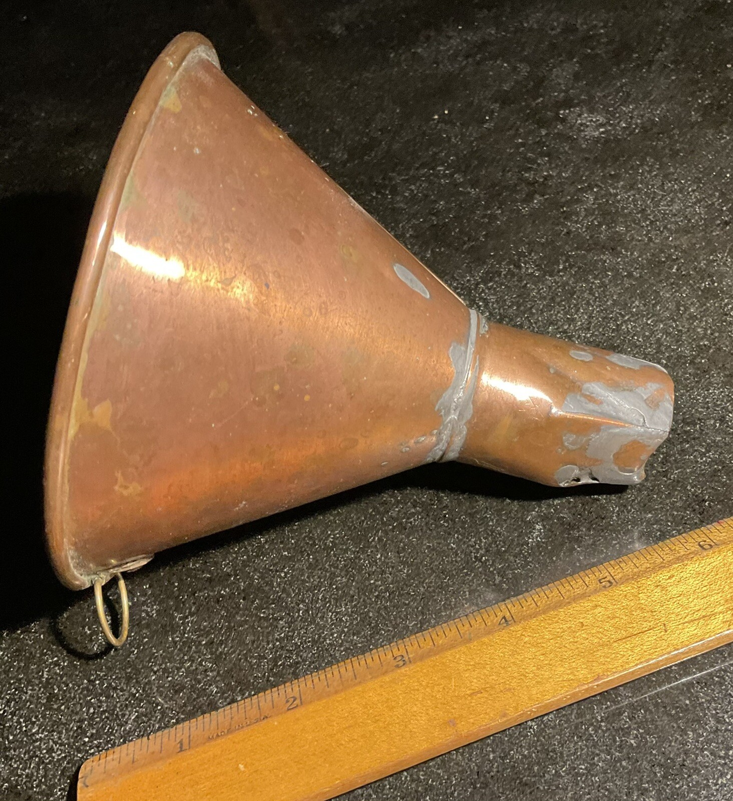 Vintage Copper Funnel with Soldered Seam 5” Tall Garage Farm Tractor ...
