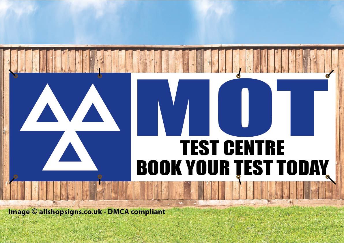 MOT TEST CENTRE SIGN BANNER GARAGE SIGN waterproof PVC with Eyelets ...