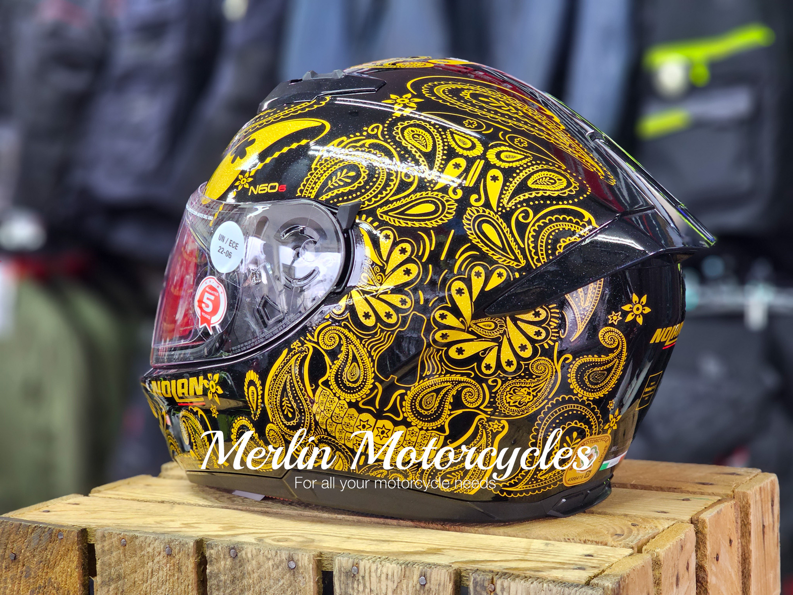 NOLAN N60-6 RITUAL MOTORCYCLE MOTORBIKE HELMET METAL BLACK/SILVER/GOLD ...