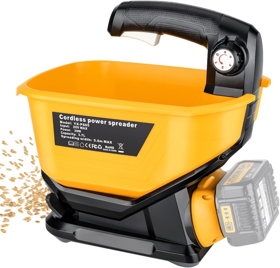 Handheld Seed Spreader for Dewalt 20V Battery for Garden Salt& Ice Melt ...