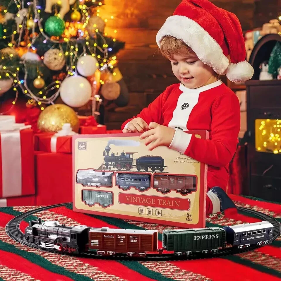 Train Set Toy for Kids, Locomotive Engine Battery Powered Railway, XT ...