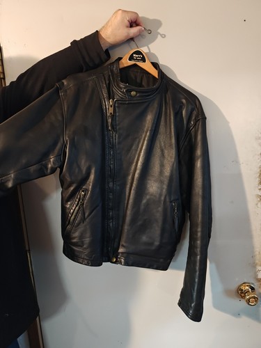 LANGLITZ Columbia Cossack Collar Cowhide Leather Motorcycle Jacket 44 ...