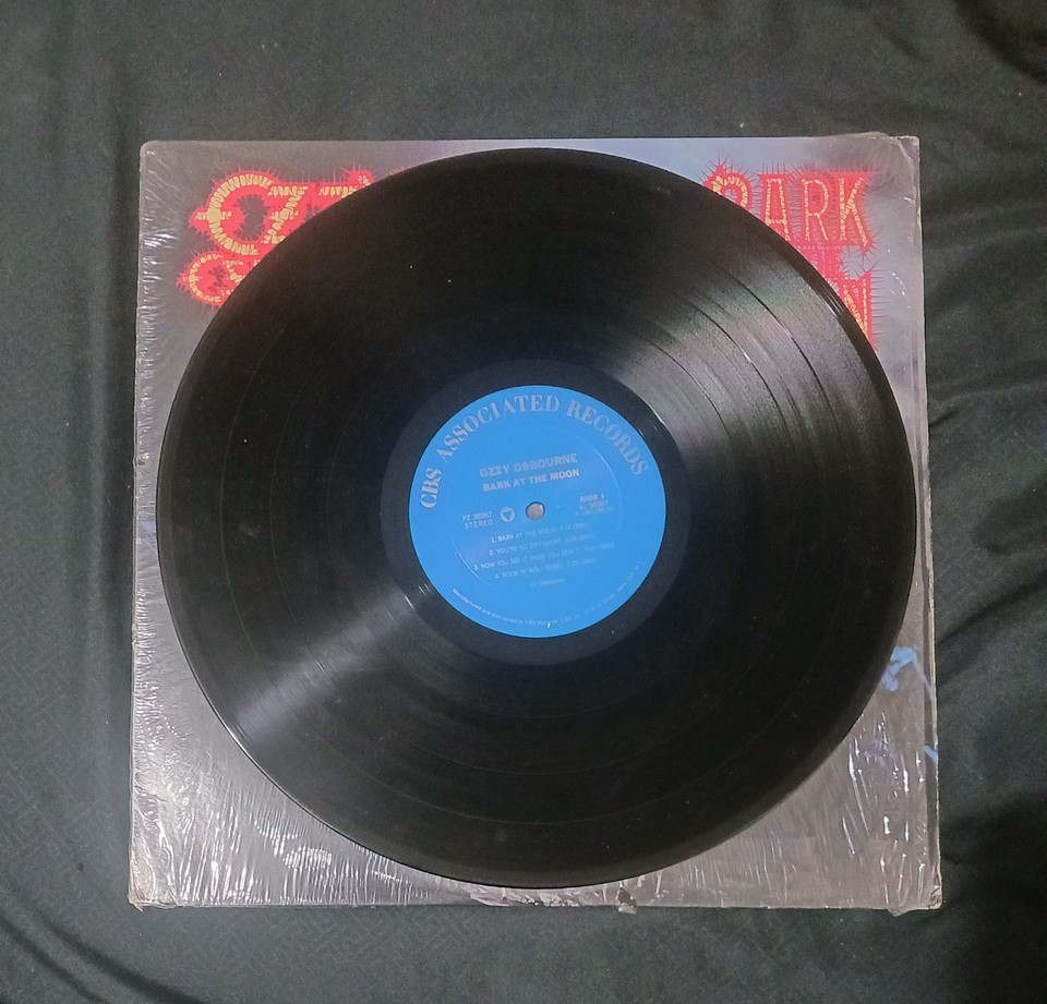 OZZY OSBOURNE Bark at the Moon CBS 1983 HEAVY METAL LP Shrink Hype ...