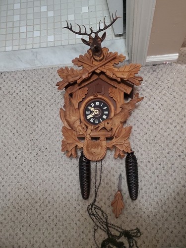 Vintage Authentic German Black Forest Hunter Hunting Cuckoo Clock Needs ...
