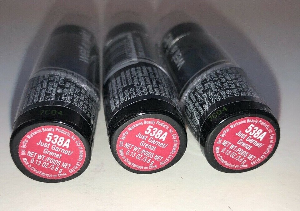 Wet n Wild Lipstick Just Garnet 538A Pack of 3 FREE SHIPPING | eBay