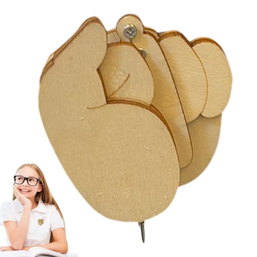 Funny Wooden Finger Brooch Middle Finger Pin Ki-Flippable Middle Finger ...