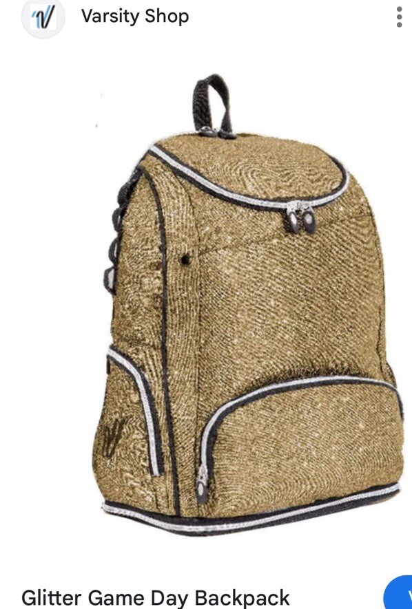 VARSITY Cheer Backpack Game Day Glitter Gold XL duo P… - Gem