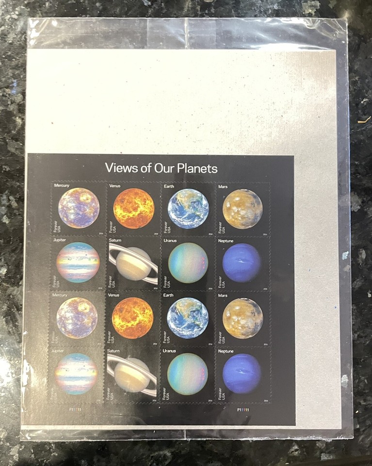 USPS Views of our Planets Forever Stamps Sheet Postage Earth Mars Venus ...