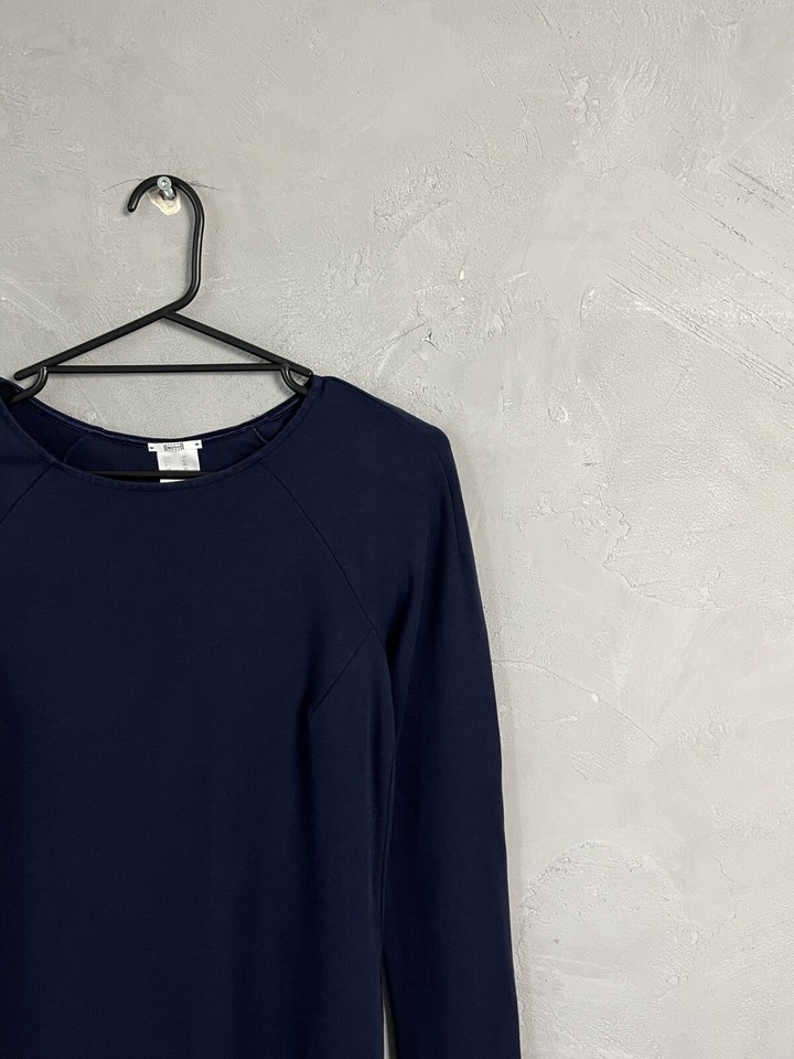 Wolford Womens Long Sleeve Textured Stretch Boat Neck Blue Dress | eBay