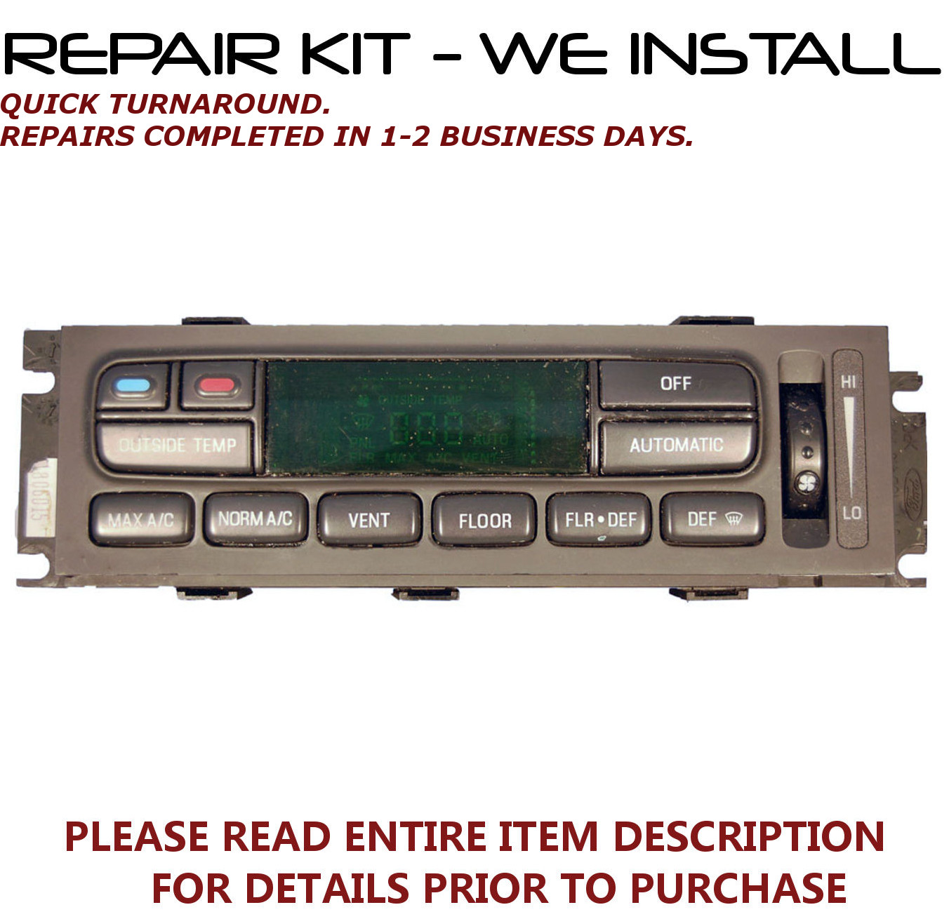 REPAIR KIT 1995-2002 Ford Explorer A/C Heater Climate Control EATC- WE ...