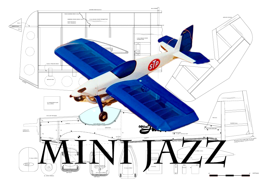 Mini Jazz Sport Model 34" WS RC Airplane Laser Cut Balsa Short Kit ...