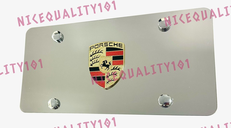 3D Cayenne Carrera 911 Front Vanity Stainless MIRROR License Plate ...