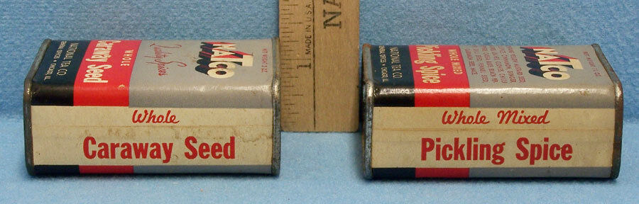 Spice Metal Containers NaTco National Tea Caraway Pickling Spice Lot of ...