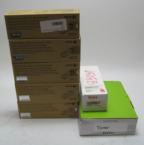 LOT of 5 - NEW Xerox Phaser 6500/WC 6505 106R01594 106R01595 Magenta ...