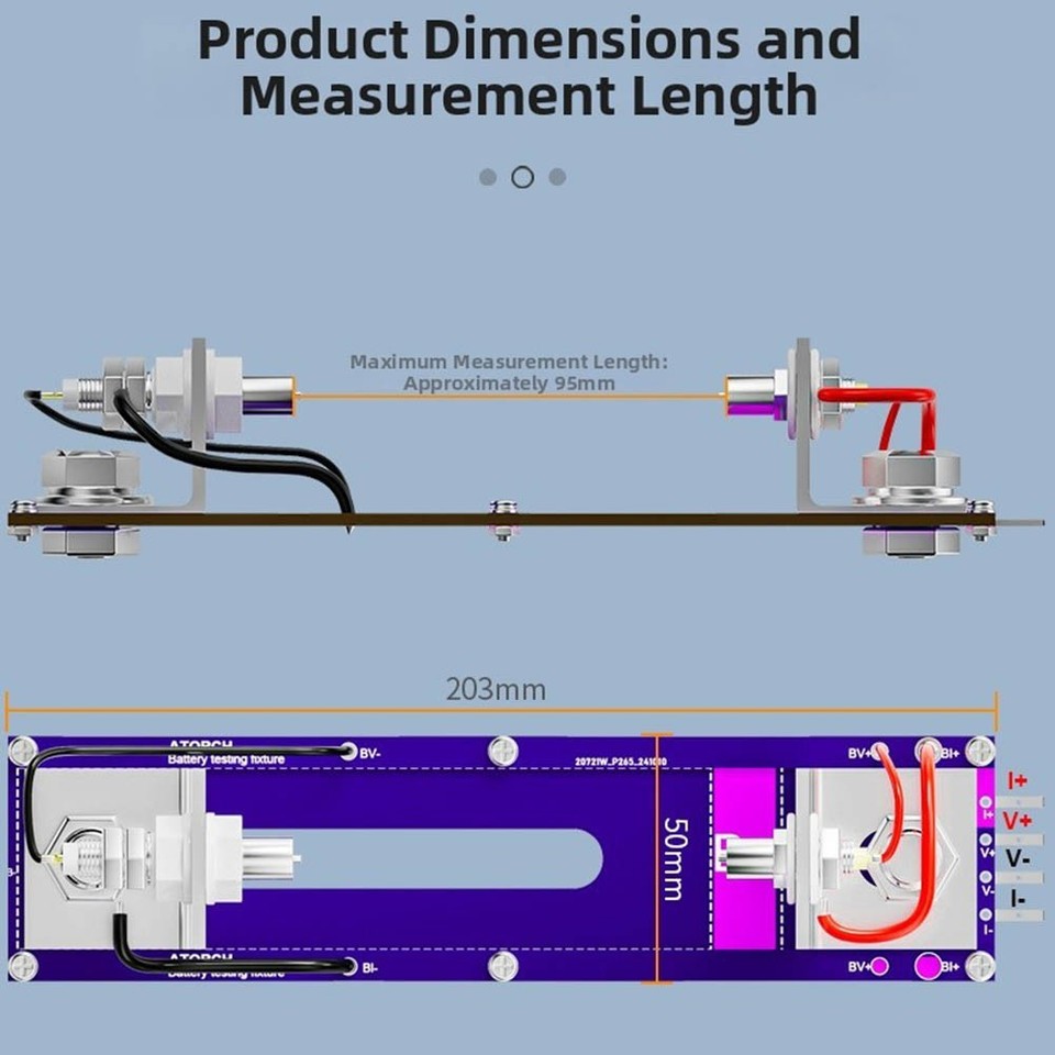 20A 4 Wire Battery Test Stand with Strong Copper Contacts for Large ...