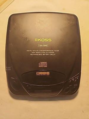 KOSS CDP402BT Portable CD Player DBBS 1 Bit DAC & Leather Pouch Working ...