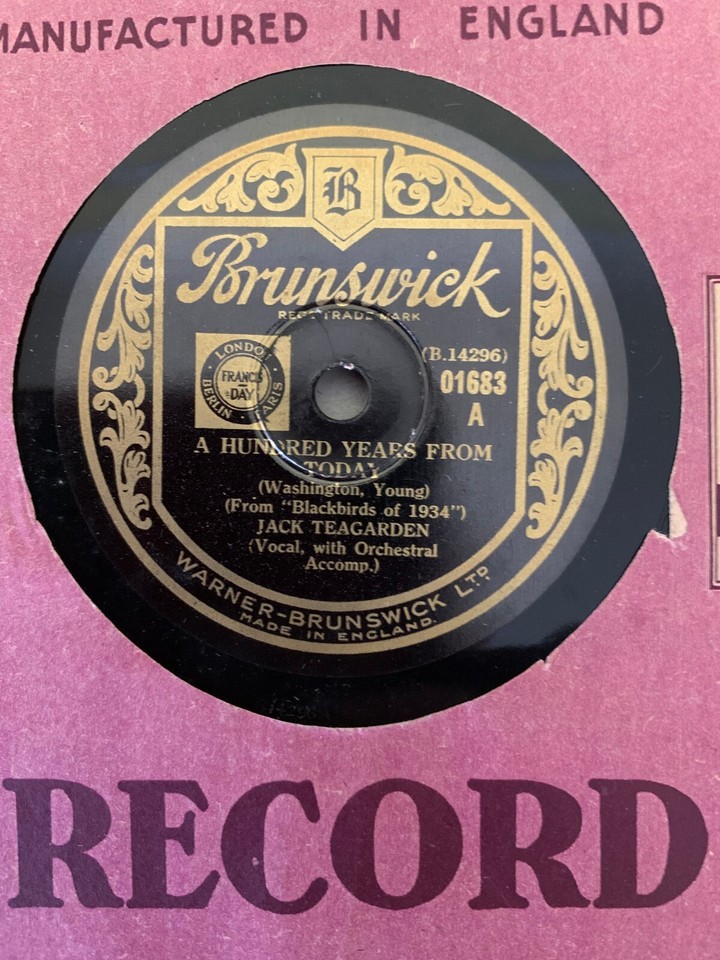 Nice early Rare lot of 6 Brunswick Labelled Shellac 78rpm 10 ...
