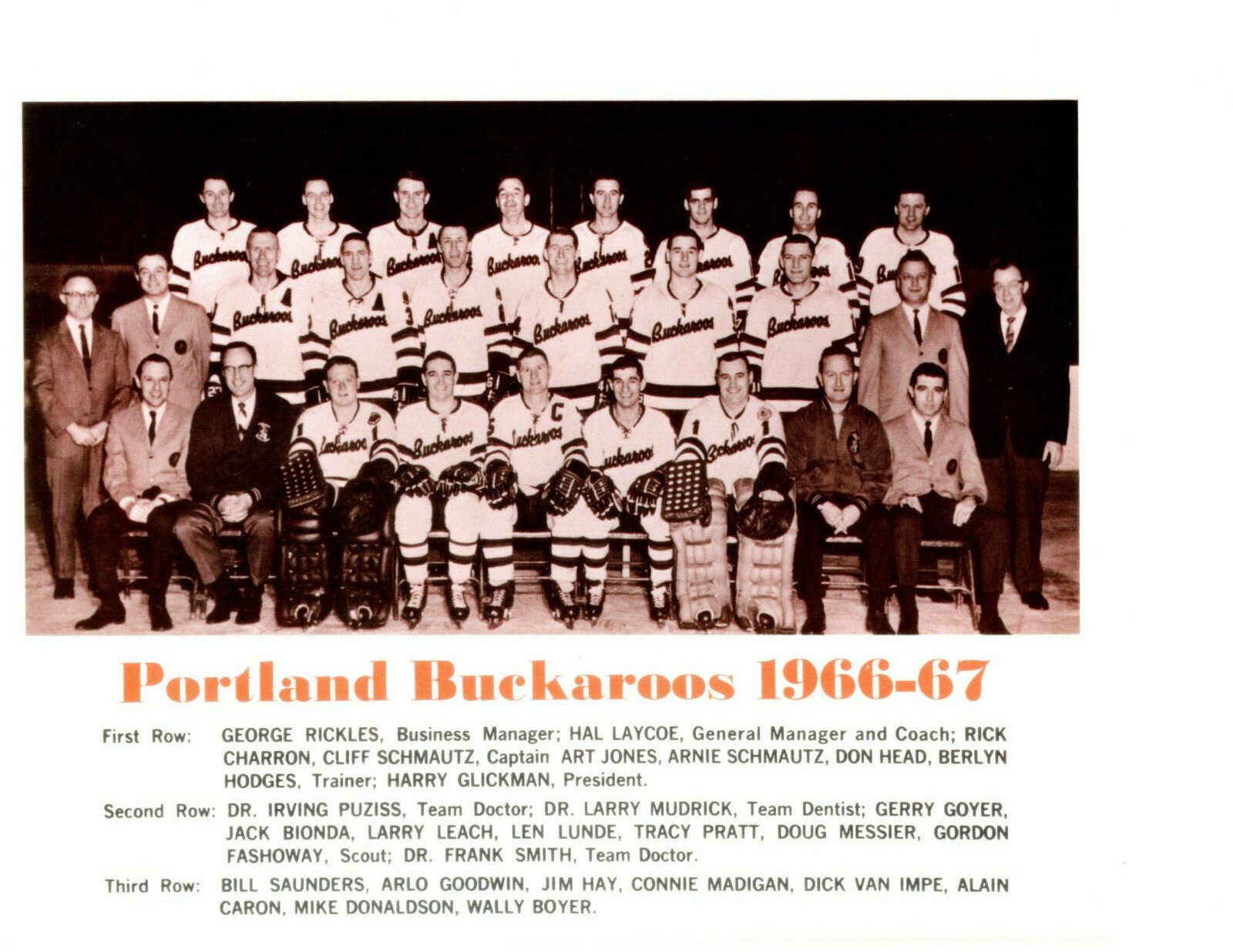 1966 1967 PORTLAND BUCKAROOS 8X10 TEAM PHOTO OREGON WHL USA HOCKEY | eBay