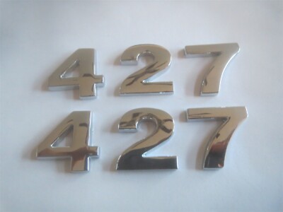 FORD 427 ENGINE ID FENDER HOOD TRUNK EMBLEMS NEW SET CHROME FAIRLANE ...
