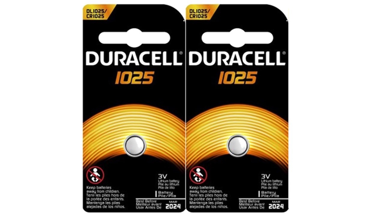 2 x 1025 Duracell Coin Cell Batteries - Lithium 3V - (CR1025, DL1025 ...