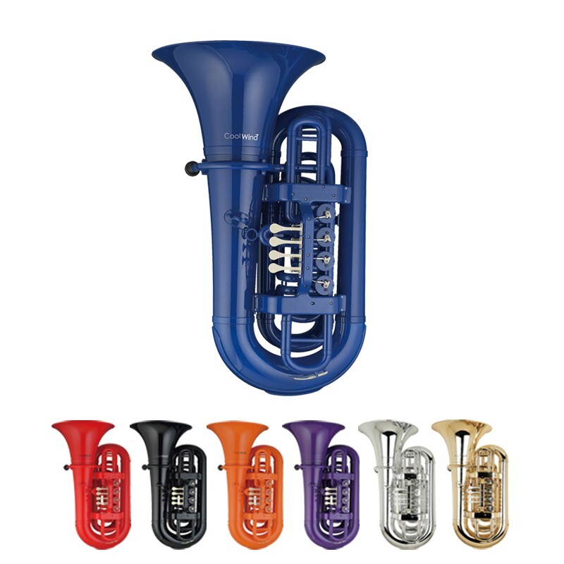 Coolwind CTU-200G GOLD Tuba,ABS plastic, BBb, 4 Rotary valves, w/bag ...