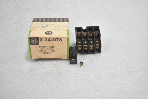 ALLEN-BRADLEY X-241076 CONTACT BLOCK WITH CONTACTS 4 POLE, SIZE 00 ...