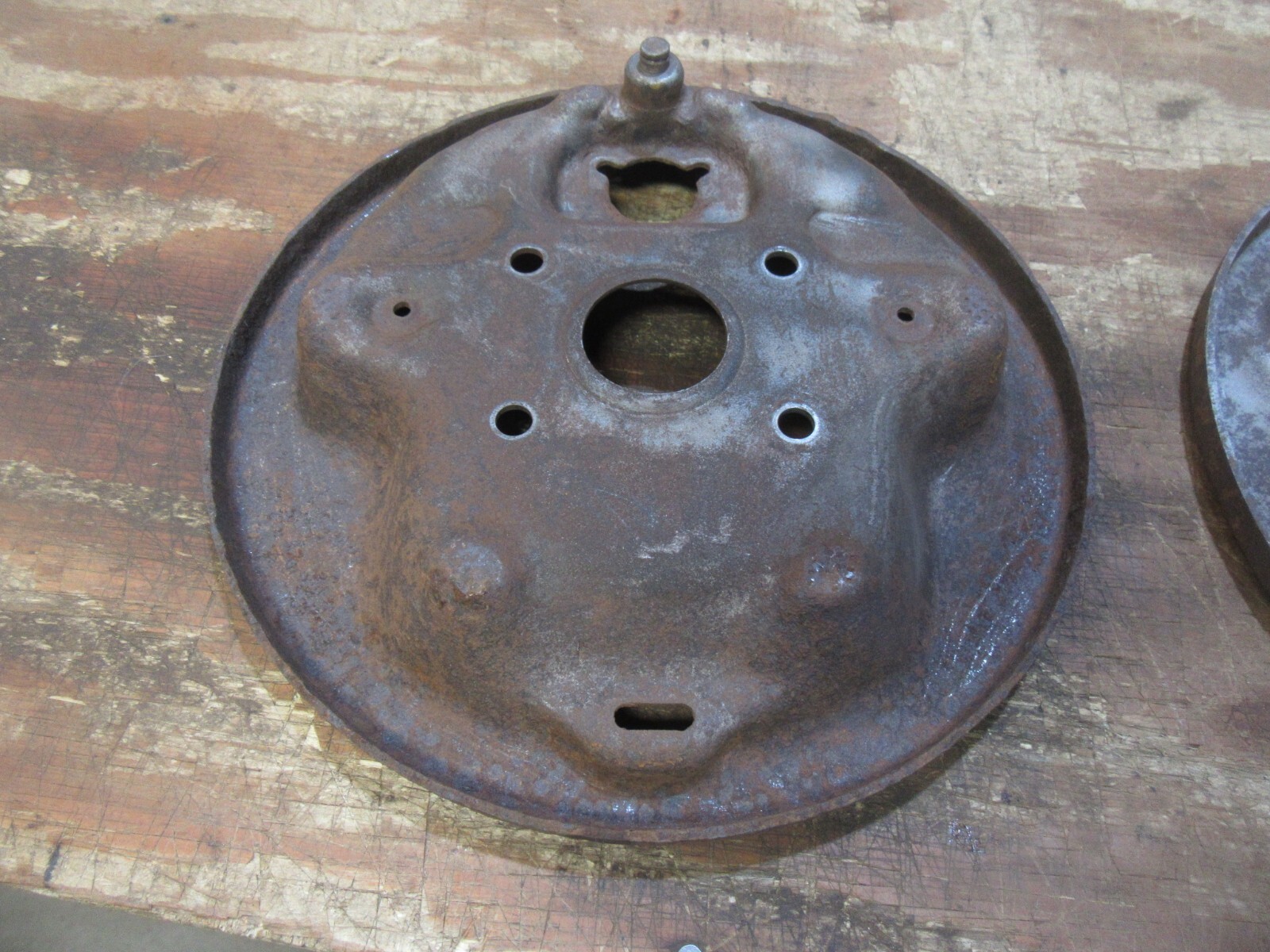 1970 Ford F250 two wheel drive front drum brake spindle backing mount ...