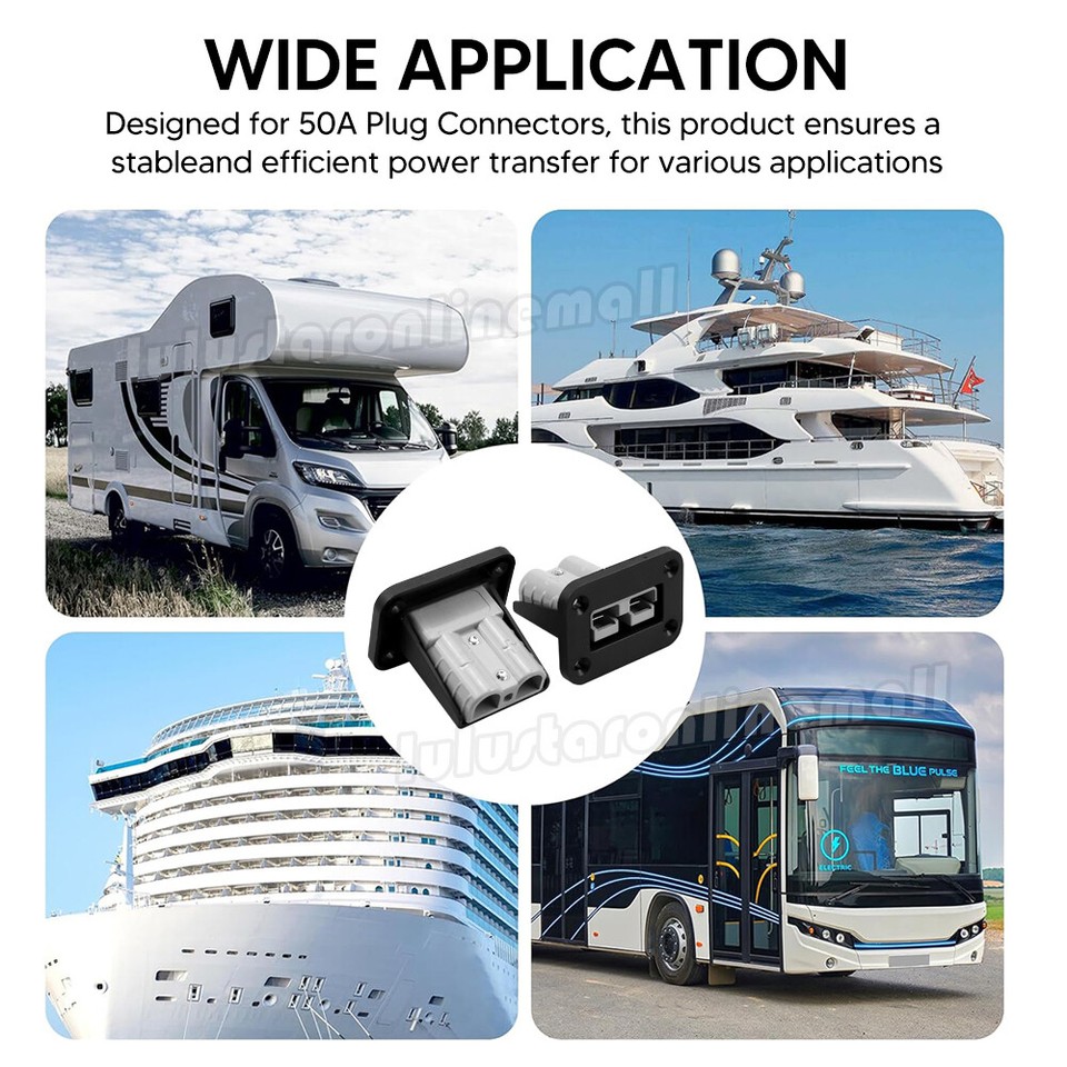 2PCS Anderson Plug Mounting Panel 50Amp Flush Mount Recessed Plate ...