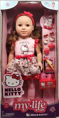 My Life As Hello Kitty Baker Poseable 18" Doll with Brown Hair & Brown ...