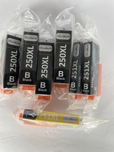 Office World Brand Replacement Ink Cartridges All Sealed Black Lot of 7 ...