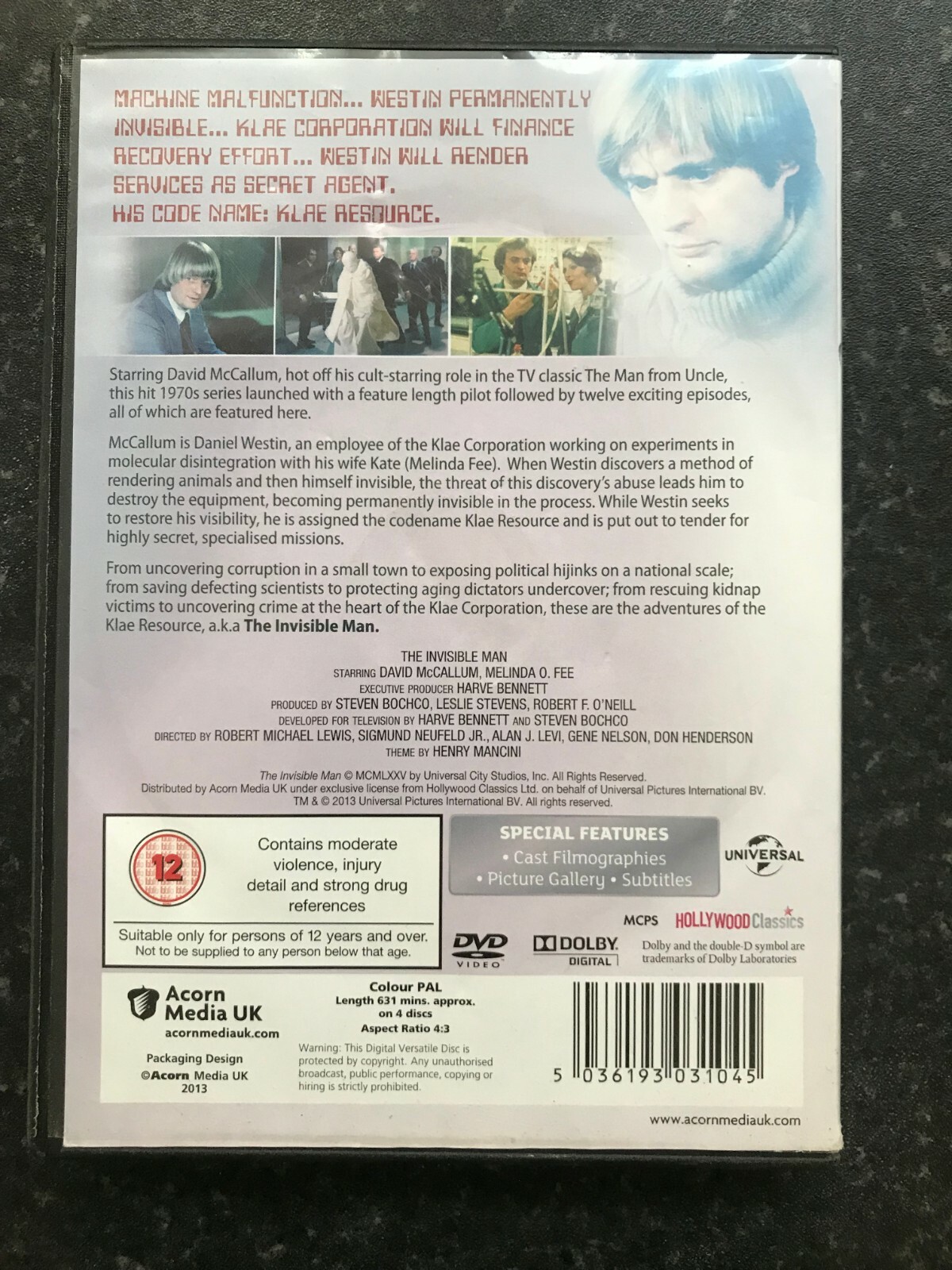 The Invisible Man Complete TV Series -david McCallum Alan Levi Region 2 ...