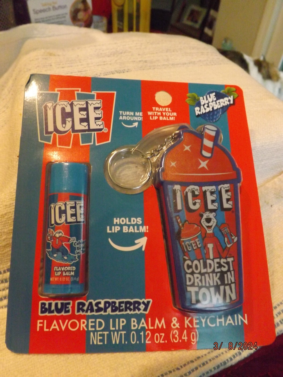 Icee Blue Raspberry Flavored Lip Balm & KeyChain | eBay