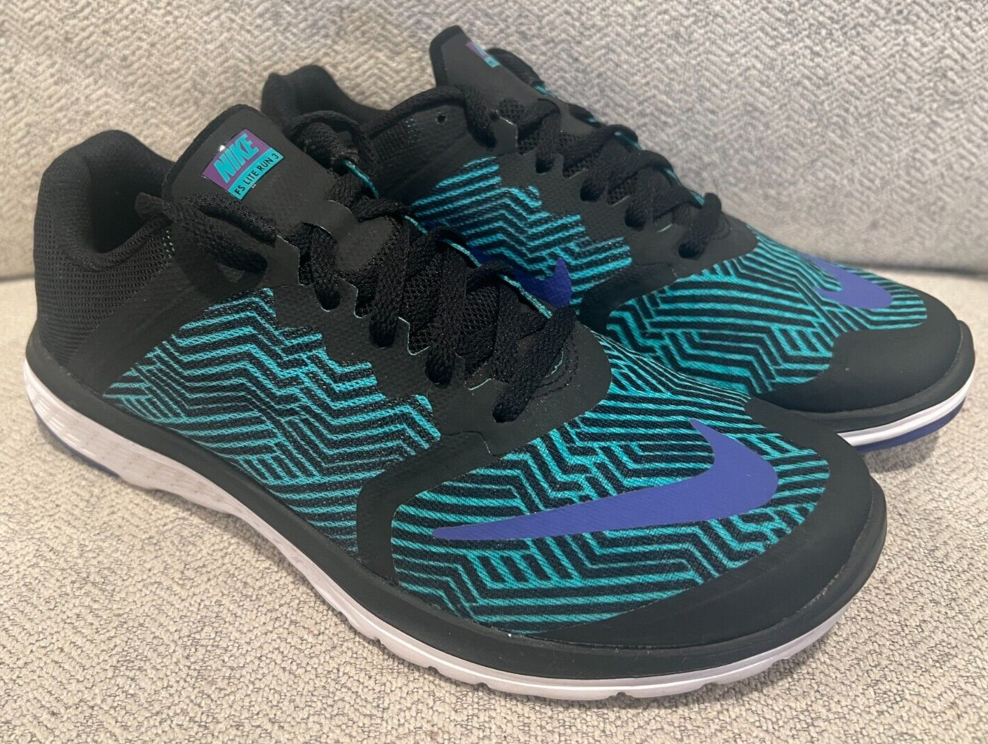 Nike FS Lite Run 3 Womens Shoes Black and Turquois Si… - Gem