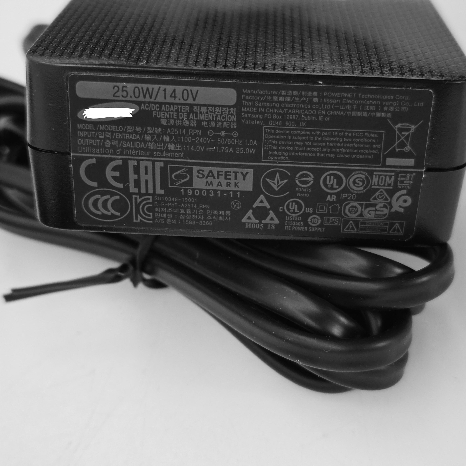 Genuine Samsung Monitor TV Ac/dc Adapter Power Supply A2514 RPN 14v 1 ...