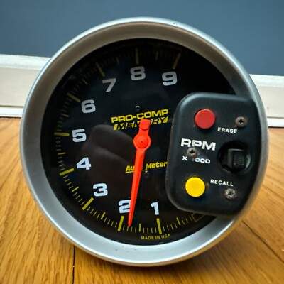 Autometer 6809 Pro-Comp II Monster 0-9000 RPM Memory Tachometer NHRA ...