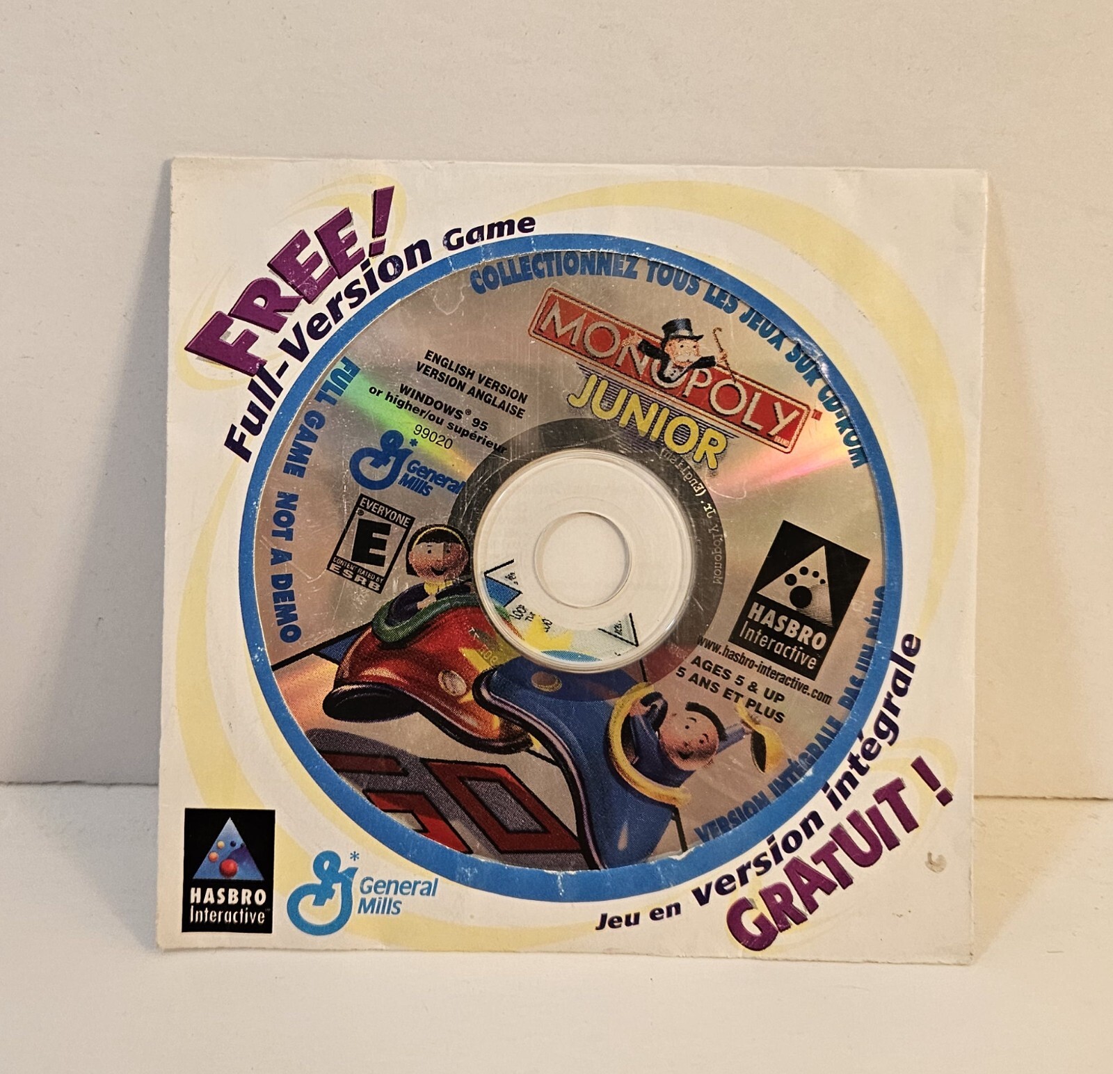 Monopoly Junior Jr PC CD-Rom Windows Hasbro General Mills New In Sleeve ...