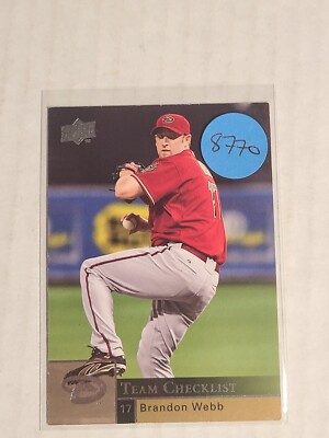 2009 Upper Deck Baseball # 483 Brandon Webb/Diamondbacks Team Checklist ...
