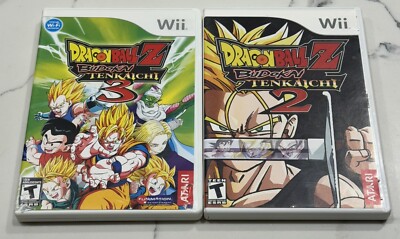 (2)Games Dragon Ball Z: Budokai Tenkaichi 2 + 3 (Wii) VGC/NM Disc CIB ...