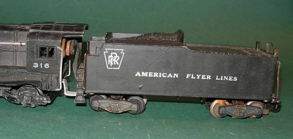 Vintage Gilbert American Flyer 316 PRR Steam Locomotive & Tender | eBay