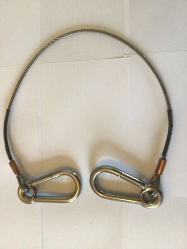 Stainless Steel Wire Rope Strop Carabiner / Sling With Thimble Each End ...