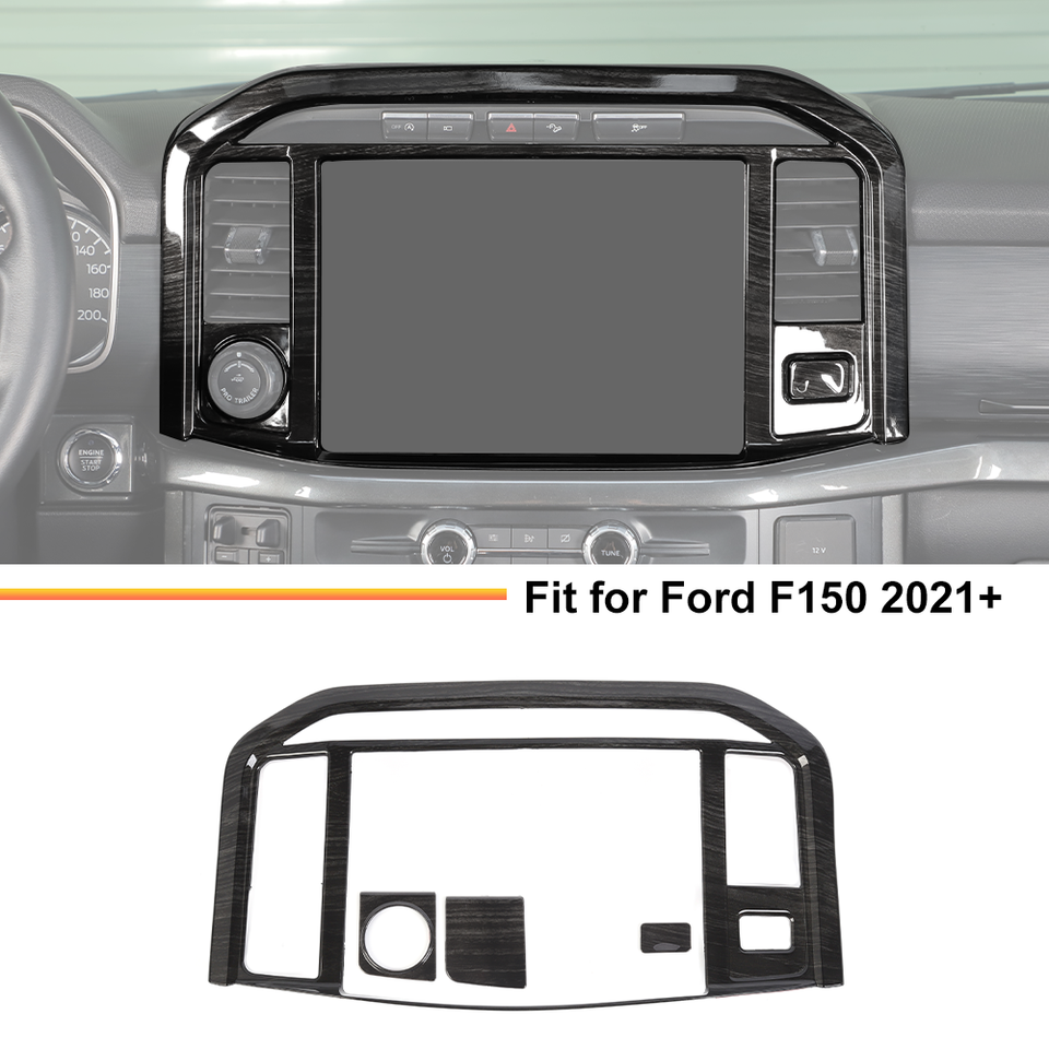 Black Wood Grain Center Console Full Cover Interior Trim For Ford F150 ...