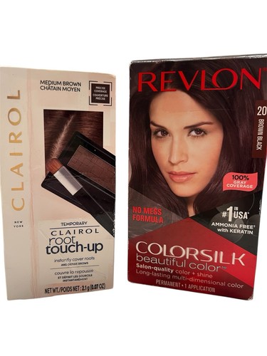 Revlon Colorsilk Hair Color and Clairol Root Touch Up Powder Bundle ...