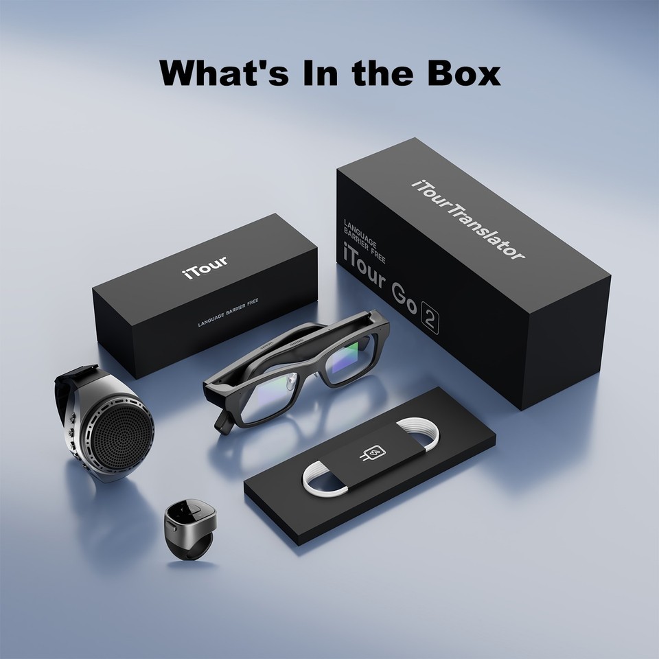 iTour GO2 AR Smart Glasses, AI Voice Translator ChatGPT, Invisible Teleprompter | eBay