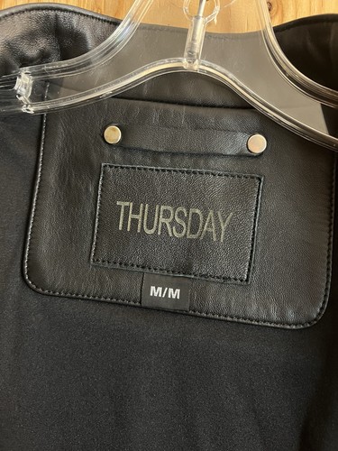 Thursday Boot Company Mens M Lamb Leather Racer Jacket Black Full Zip ...