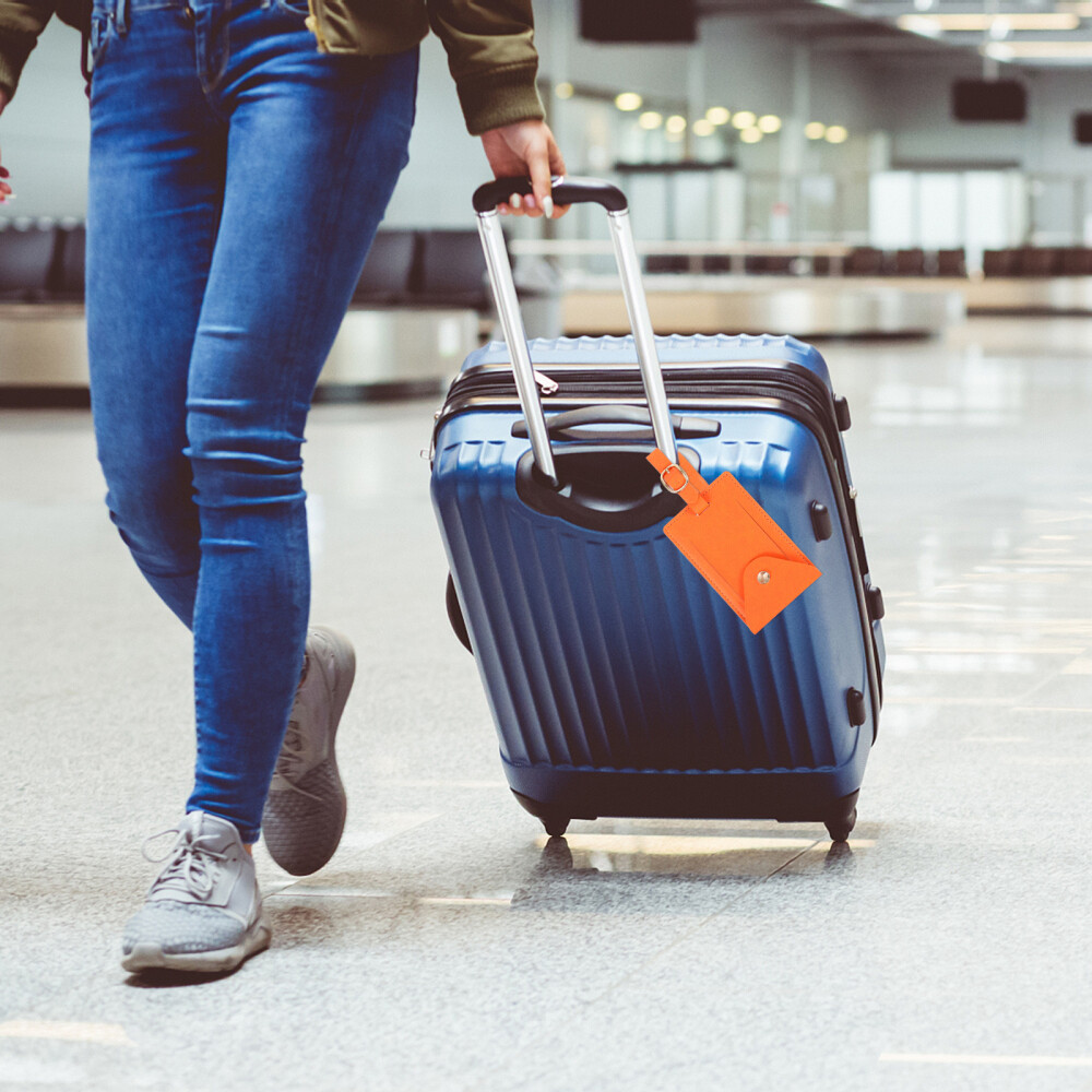 2 Pcs Luggage Tag Pu Travel Suitcase Identification Label Bag Tags | eBay