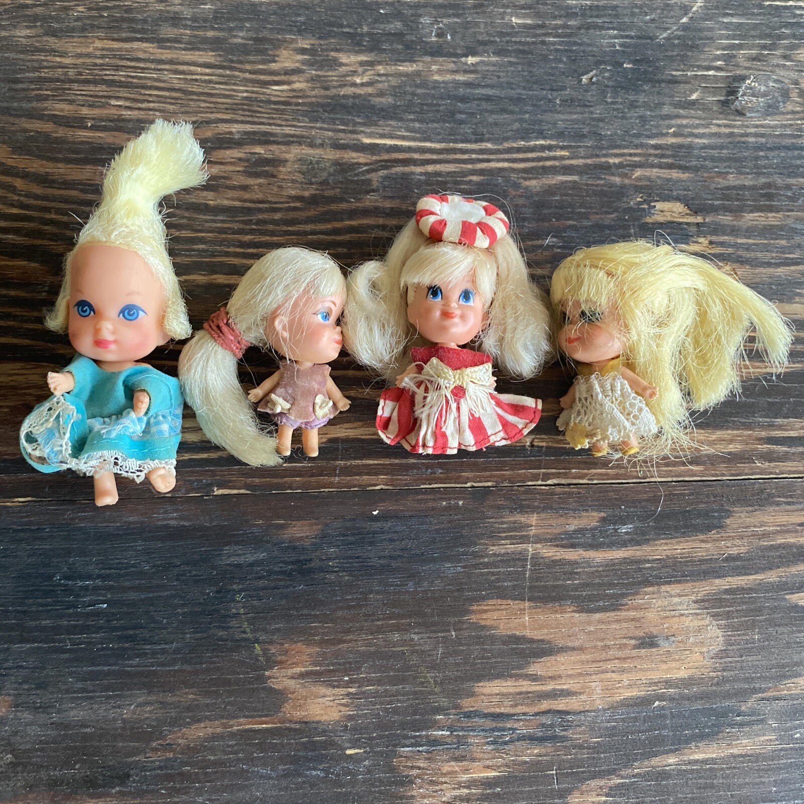 Little Kiddles Dolls with Dresses Blonde Vintage (Lot of 4) French Hat ...