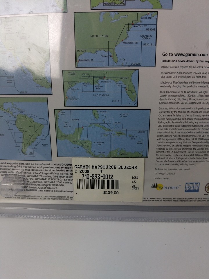 GENUINE GARMIN BLUECHART AMERICAS CITY NAVIGATOR DVD MAPS US CANADA ...