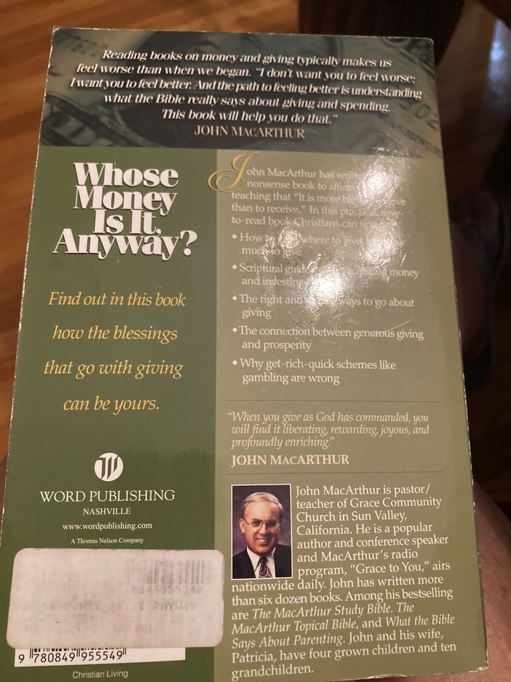 Whose Money Is It ,Anyway? John MacArthur 9780849955549| eBay