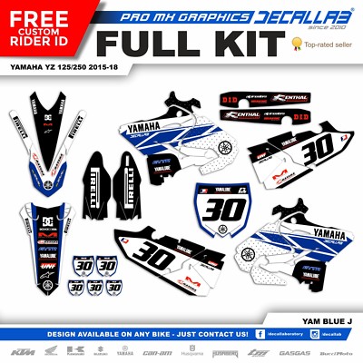 YAMAHA YZ 125 YZ 250 2015 2016 2017 2018 MX Graphics Decals Stickers ...